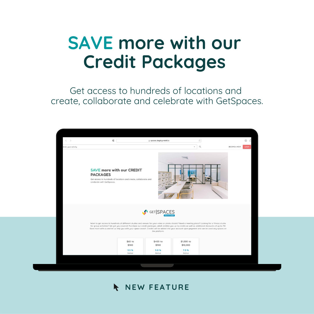 Space Credit Package for Corporates and Consumers! - GetSpaces.com