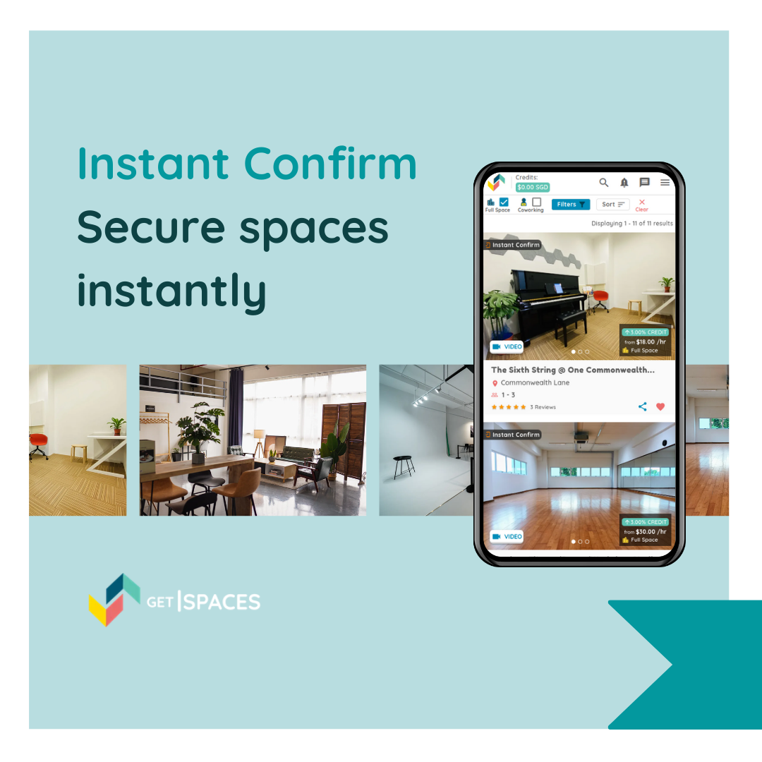 New Feature – Get your bookings instantly confirmed! - GetSpaces.com